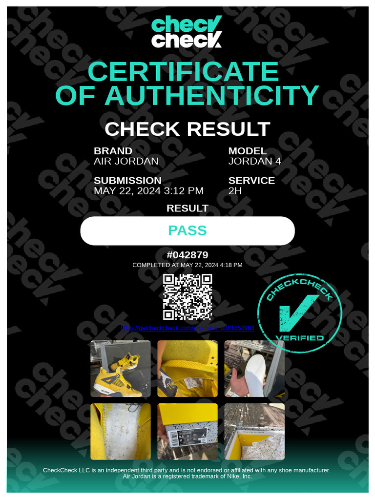 Authenticity Check: Jordan 4 Lightning | PDF