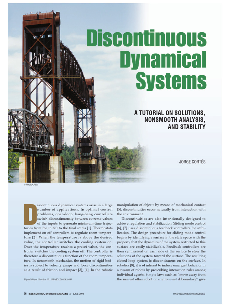 Discontinuous Dynamical Systems Pdf Control Theory Force
