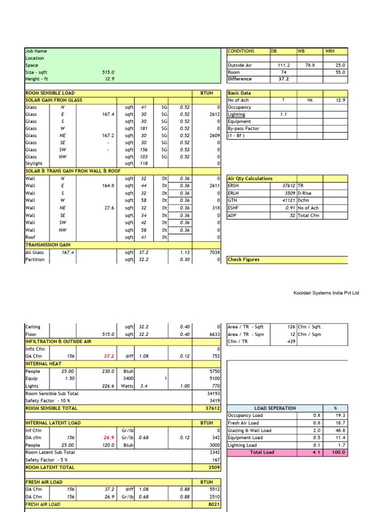 Load Calculation for typical office | PDF | Construction Law ...