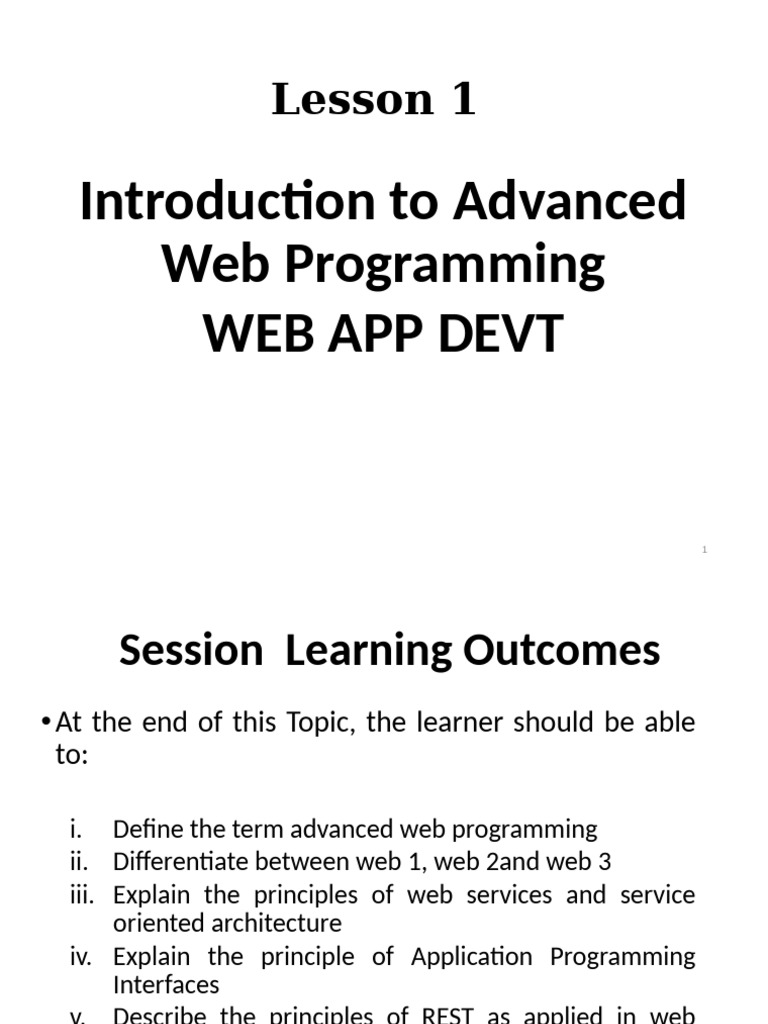 Lesson 1 Web App Web Services | PDF | World Wide Web | Internet & Web