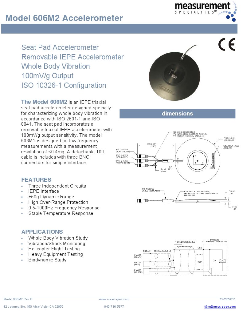 606M2 Accelerometer | PDF | Accelerometer | Electrical Connector