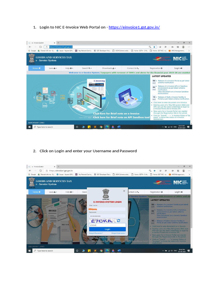 CISPL GSP Registration On EInvoicePortal - Creation of API Username ...