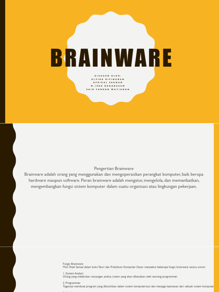 Pengertian dan Fungsi Brainware dalam TI | PDF