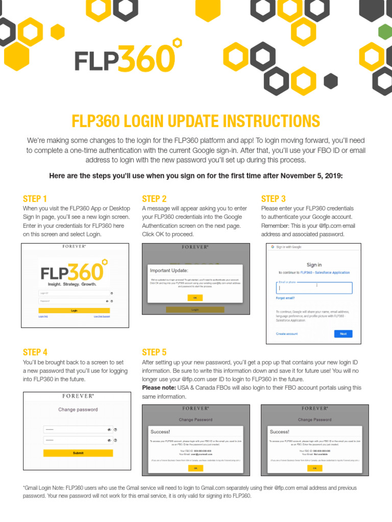 FLP360 Login Update Instructions | PDF