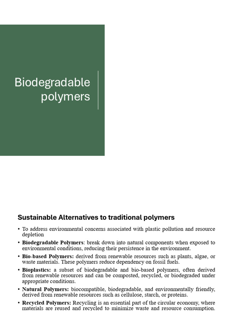 Reference PPT For Biodegradable and Conducting Polymers | PDF | Biodegradation | Applied And ...