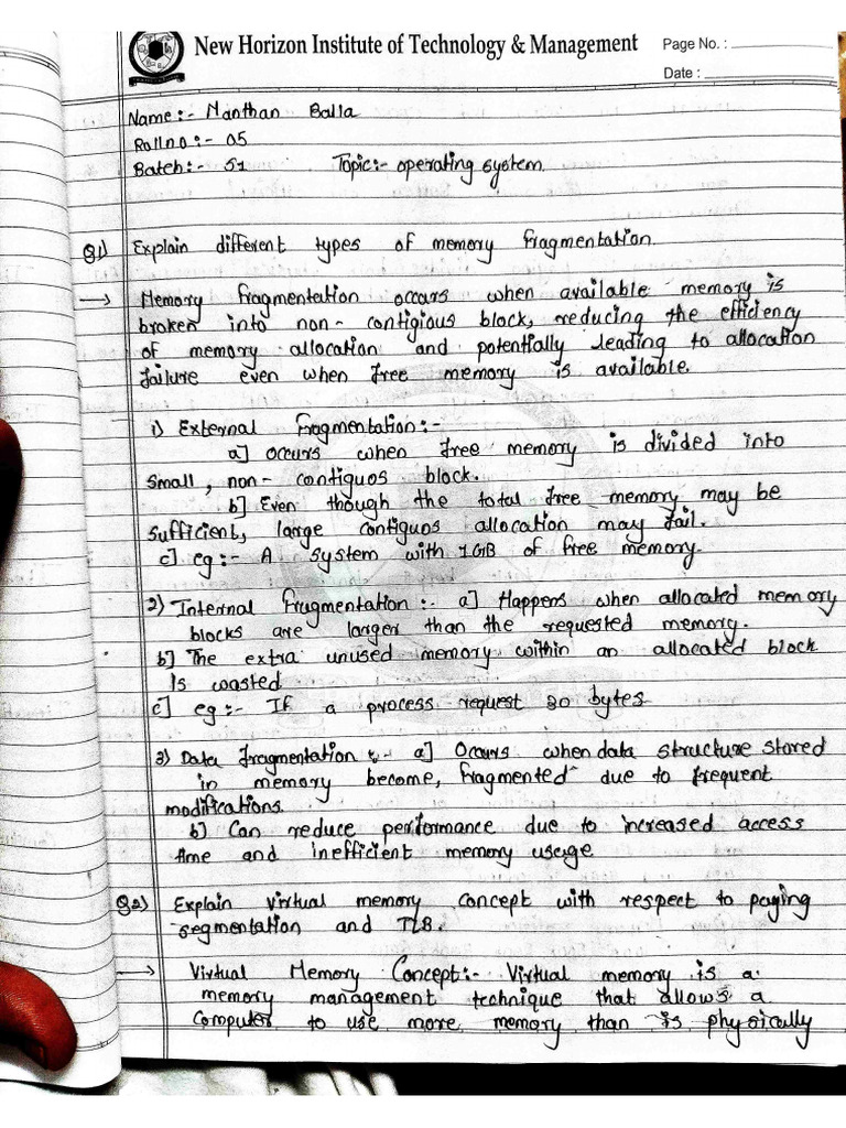 Os Assignment No 4 Manthan Balla Roll No 5 | PDF