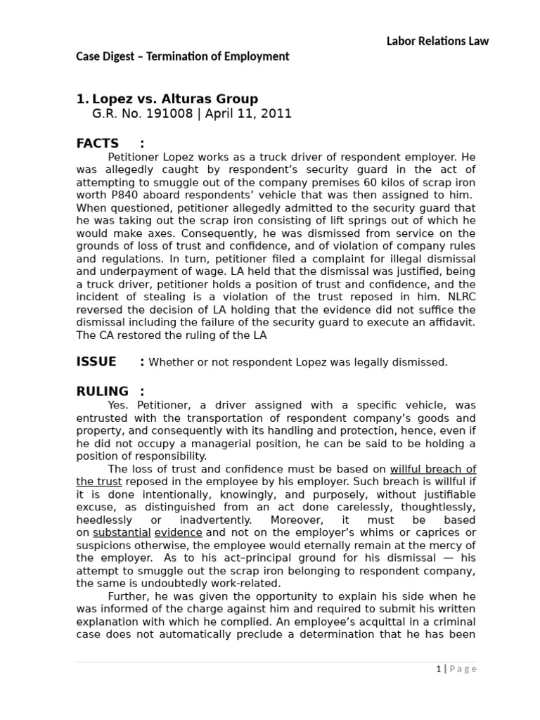 LabRel-El Pacific Global vs. Cabansay | PDF | Employment | Justice