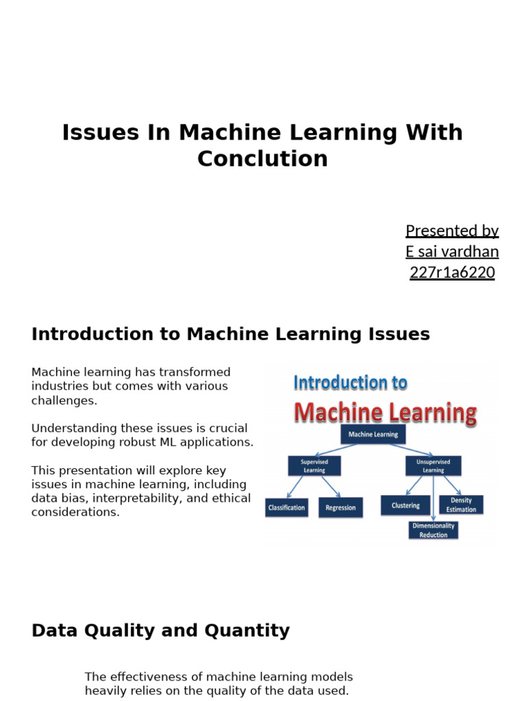 Issues in Machine Learning With Conclution | PDF