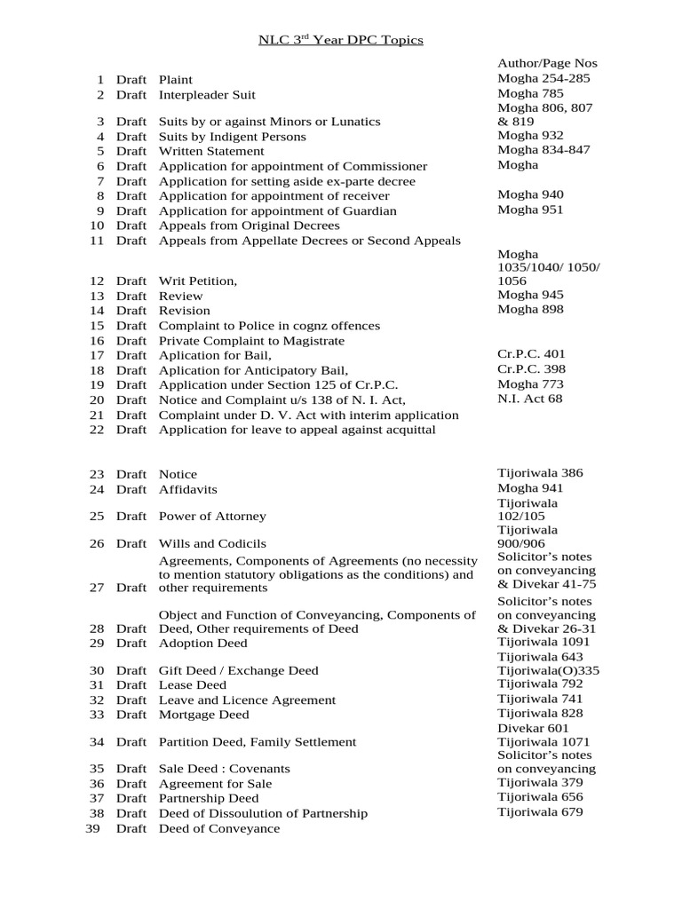 1 NLC DPC 3rd Year Book Pages Numbers | PDF | Deed | Conveyancing