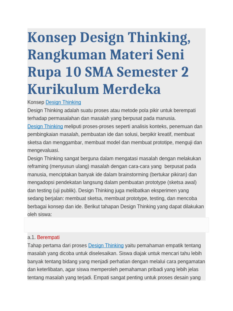 Materi Konsep Desain Thinking | PDF