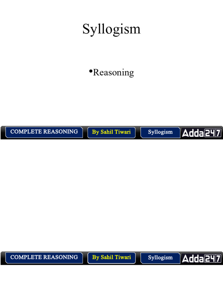 Syllogism: Reasoning | PDF