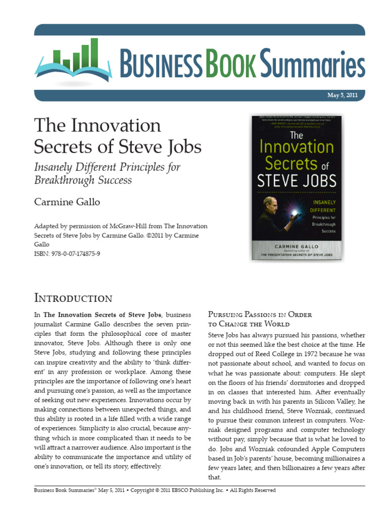 InnovationSecretsOfSteveJobs_BBS_chi[1] | PDF | Apple Inc. | Steve Jobs