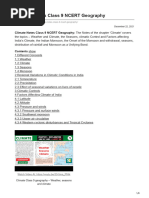 Class Ix Geography Chapter-4 Climate | PDF | Monsoon | Rain
