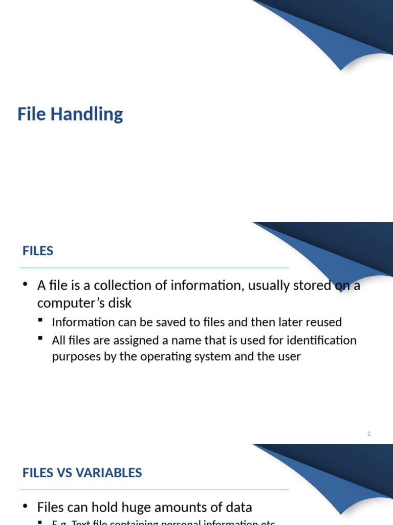 Lecture 5 File Handling Part 1 | PDF | Computer File | Input/Output