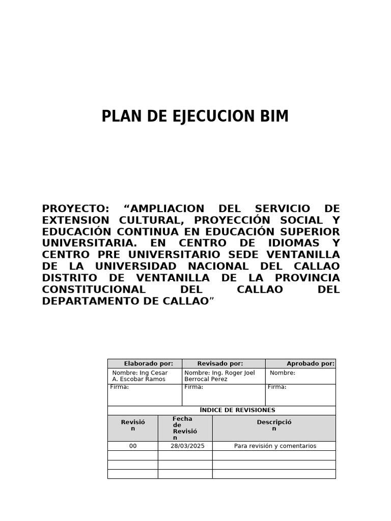Plan de Ejecucion Bim | PDF | Diseño | Modelado de información de construcción