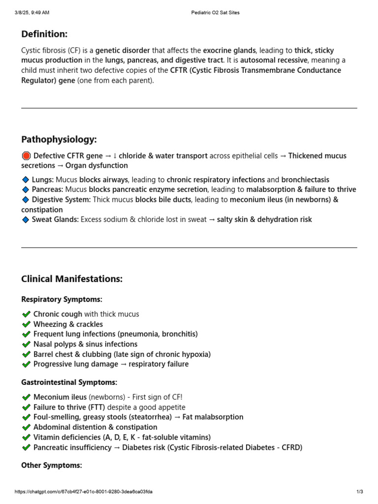 Cystic Fibrosis Revision | PDF | Diseases And Disorders | Medical ...