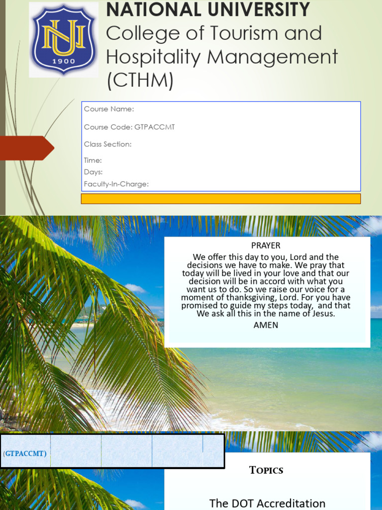 Week 3 Day 5 Gtpaccmt Dot Accreditation | PDF | Hotel | Tourism