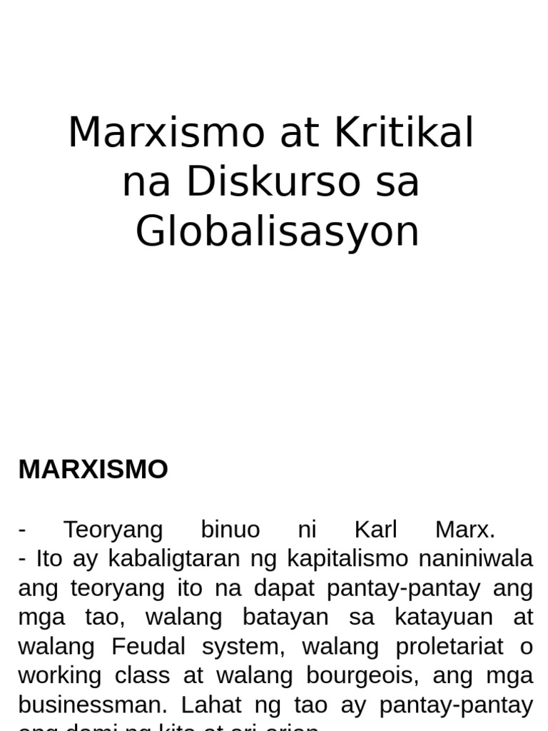 Marxismo at Kritikal | PDF