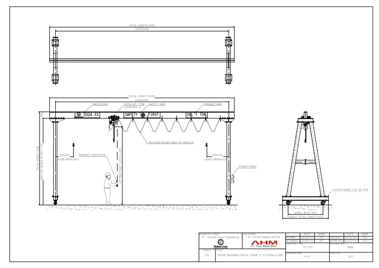 Tce-001 (1) Ahm Entire Drawing Portal 1 Ton | PDF | Construction Equipment
