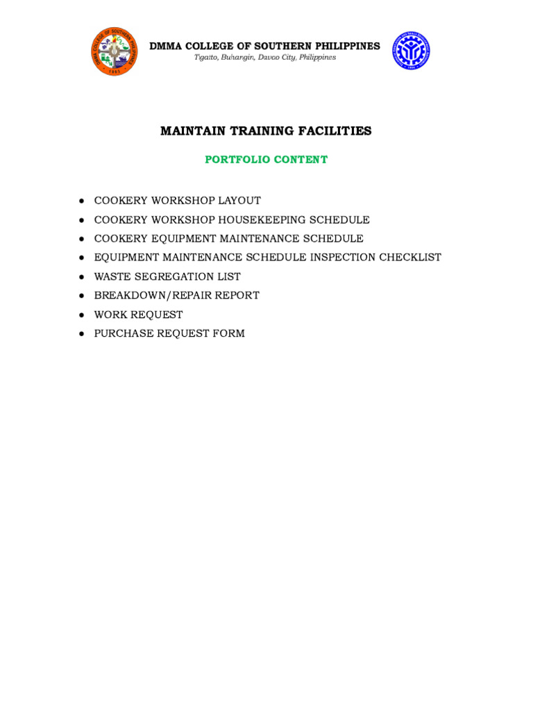 1 Table of Contents For TESDA | PDF