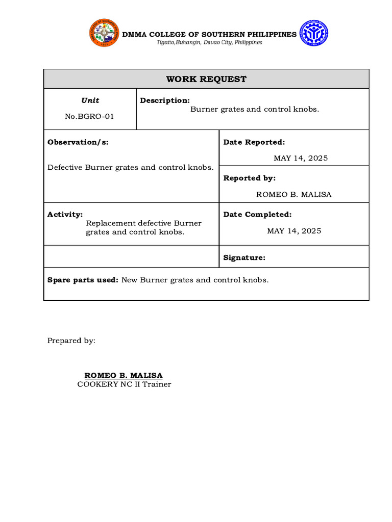 7 Work Request | PDF