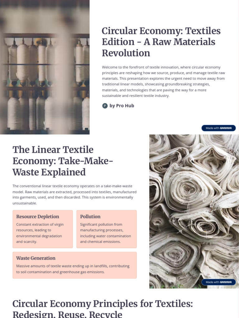 Circular Economy Textiles Edition A Raw Materials Revolution | PDF ...