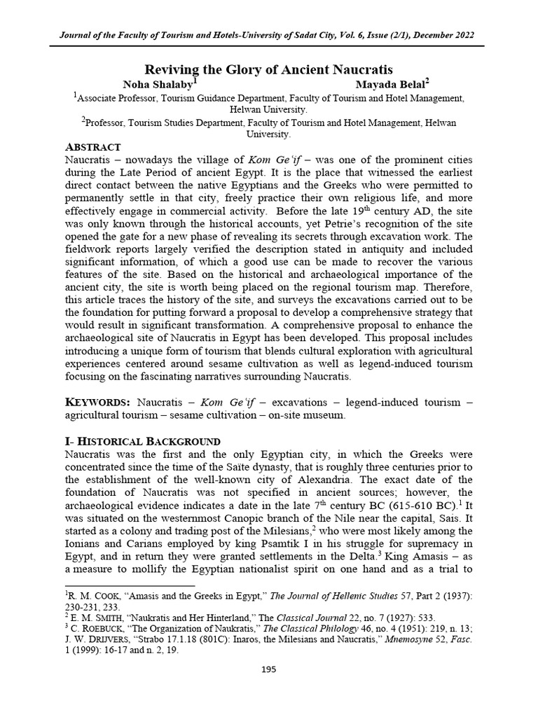 Reviving Ancient Naucratis Tourism | PDF
