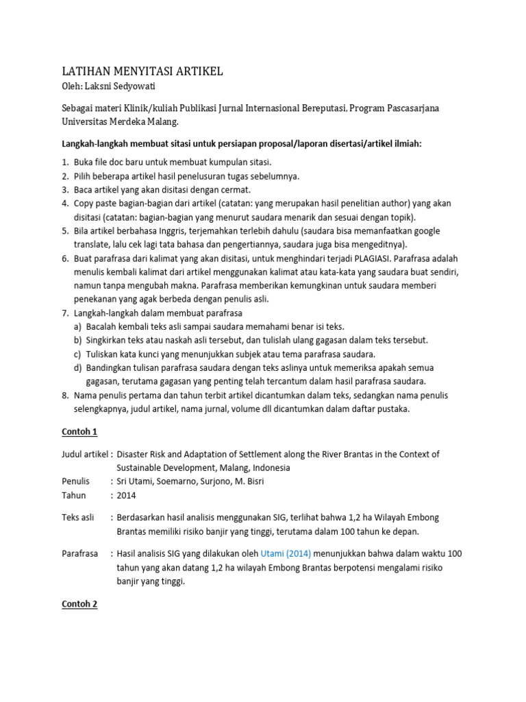 5a. LS-Tugas 2 - Sitasi Dan Parafrasa | PDF