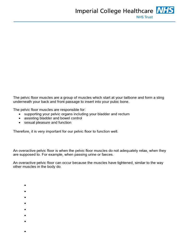 Overactive Pelvic Floor Guide | PDF | Abdomen | Breathing