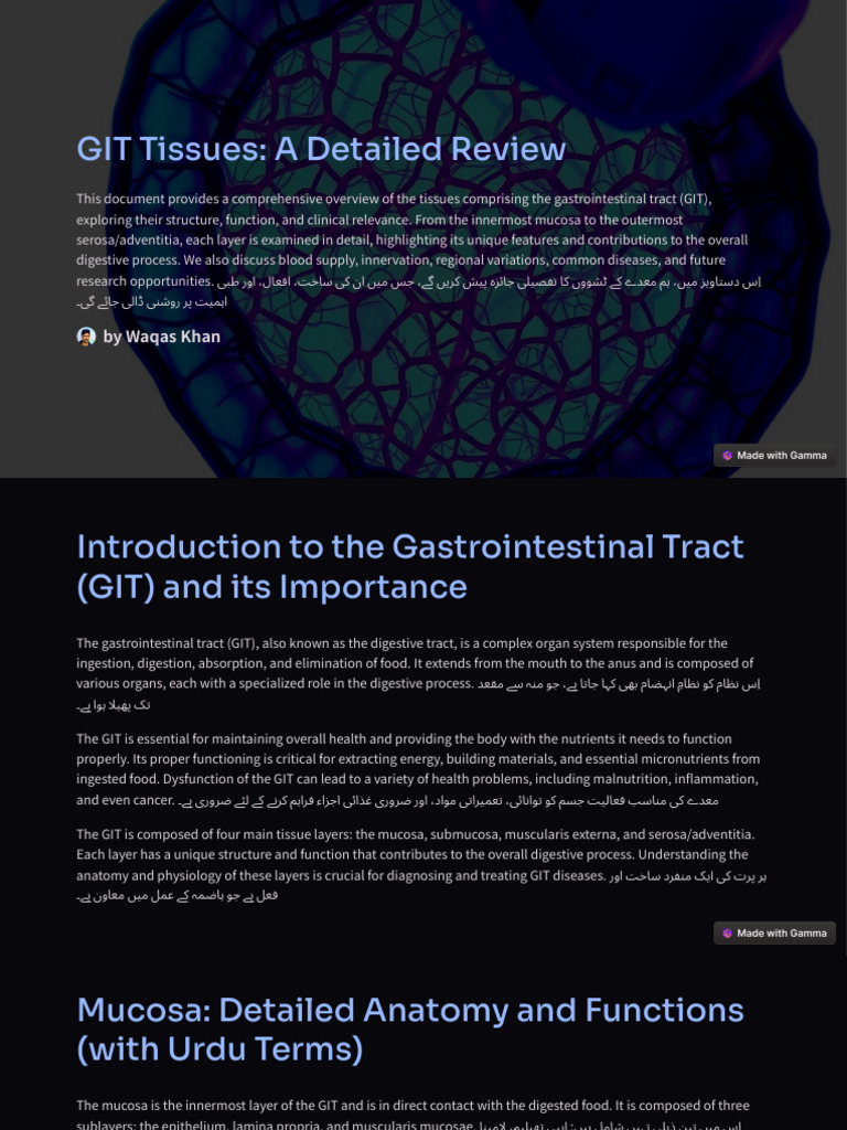 GIT Tissues A Detailed Review | PDF | Gastrointestinal Tract | Epithelium