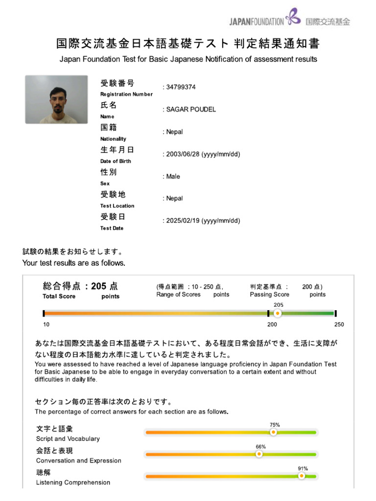 Sagar JFT Report | PDF