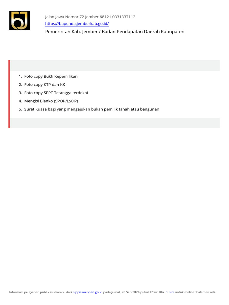 Unduh Standar Pelayanan - Objek Pajak Baru PBB-P2 | PDF