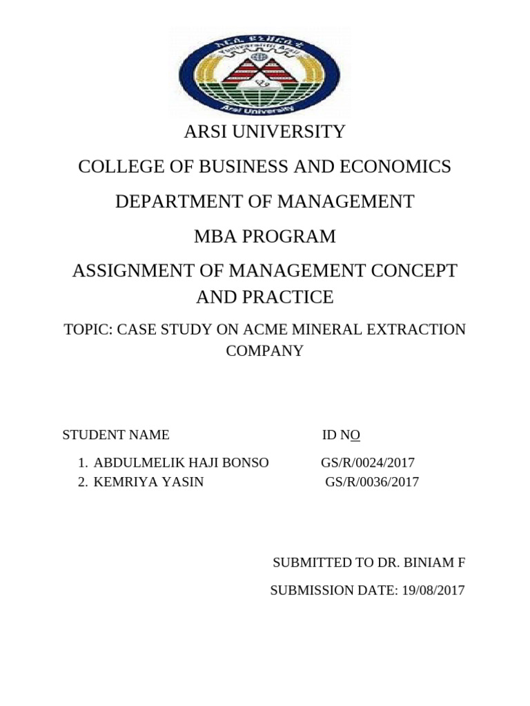 Management Assignment Mba Program | PDF