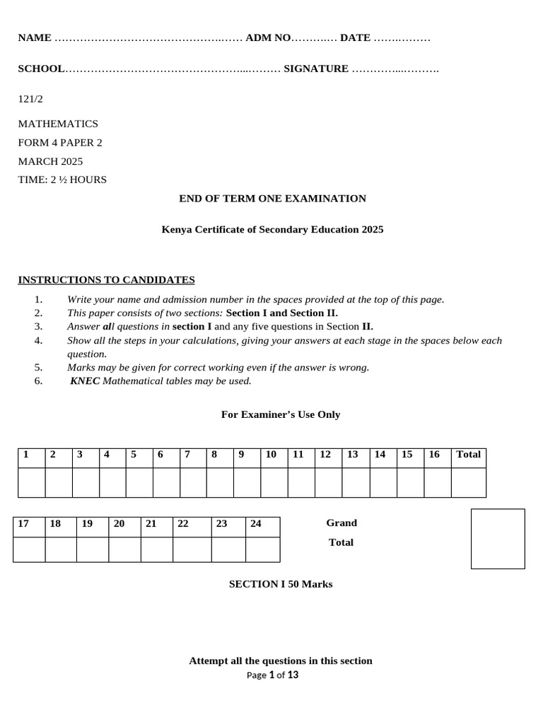 Mathematics F4T1 PP2 2025 - QNS P | PDF | Circle | Elementary Mathematics