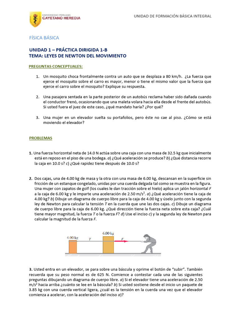 Sesión 01 - PD1B-Leyes de Newton Del Movimiento | PDF | Fuerza | Fricción