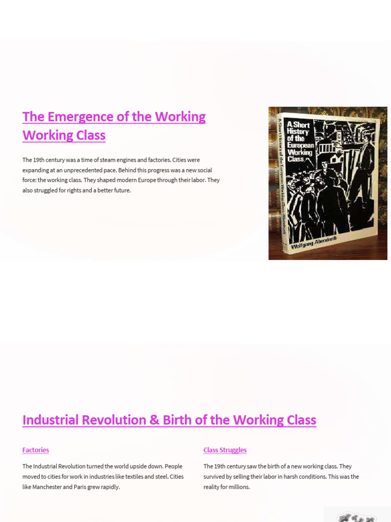 Rise of the 19th Century Working Class | PDF