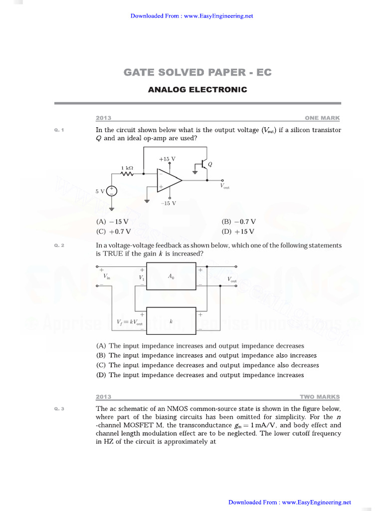 RK - Kanodia ECE Branch Topic - Analog Electronics | PDF
