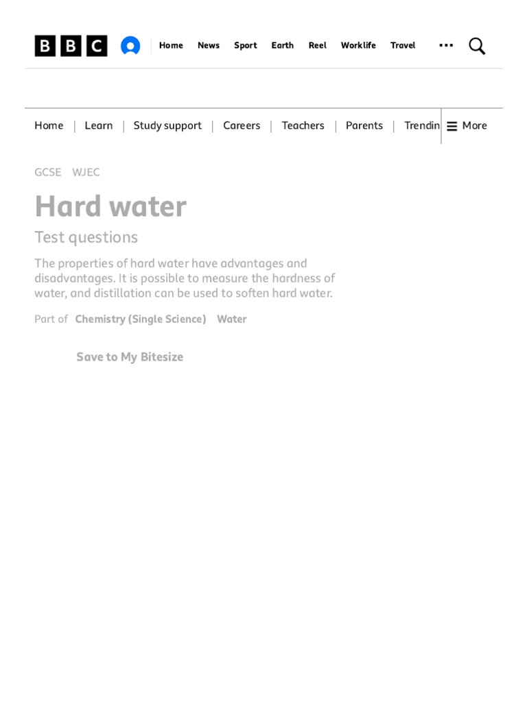 Hard Water Test Questions - GCSE Chemistry (Single Science) - WJEC ...