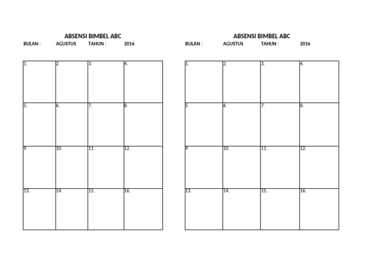 Absensi Bimbel ABC | PDF