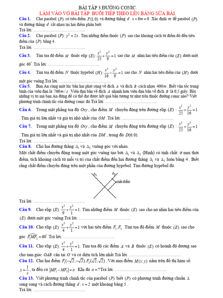 BAI-TAP-3-DƯƠNG-CONIC-LOP-10T2 | PDF