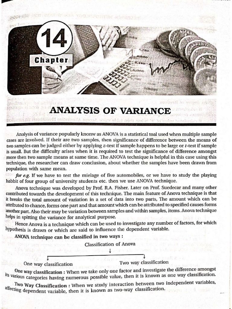 Analysis of Variance (1 & 2 Way) | PDF | Analysis Of Variance | Variance