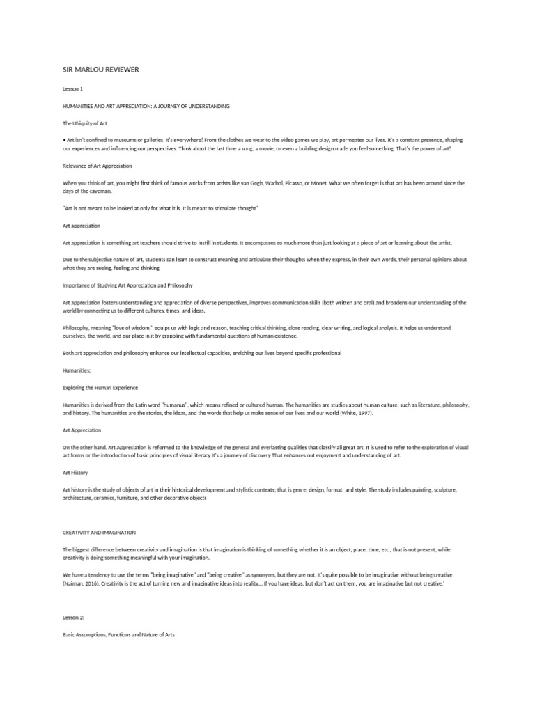 Art Appreciation - REVI-WPS-Office | PDF | The Arts | Printmaking