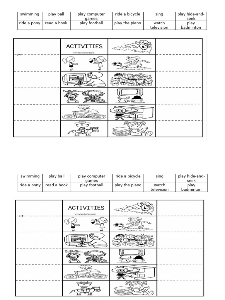 free time worksheet 1 | PDF