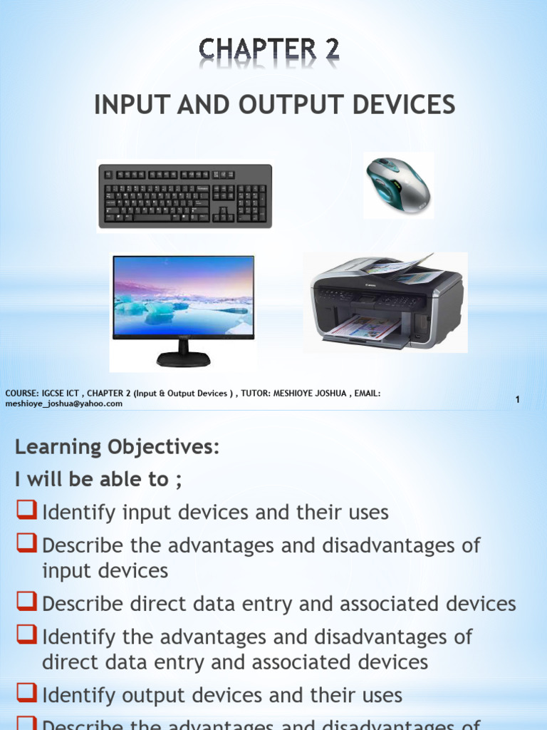 Igcse Ict Chpt 2 Input And Output Devices Pdf Printer Computing 4655
