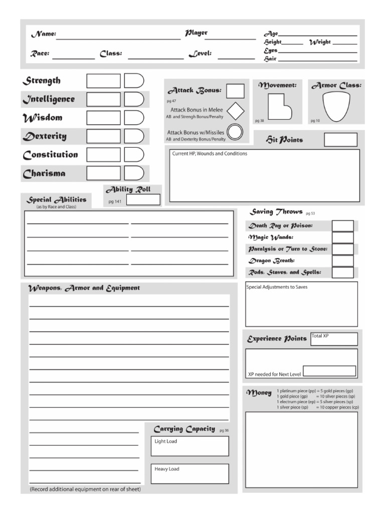 Character Sheet by James D Jarvis v3 2nded | PDF