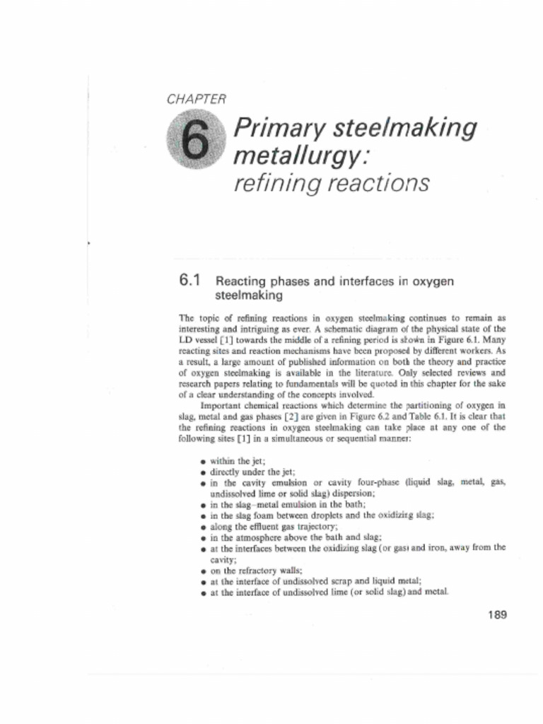 Fundamentals of Steelmaking MetallurgyChapter6 | PDF