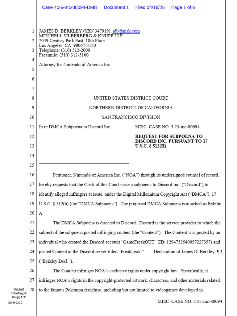 GameFreakOUT Subpoena Via Polygon | PDF | Discovery (Law) | Deposition ...