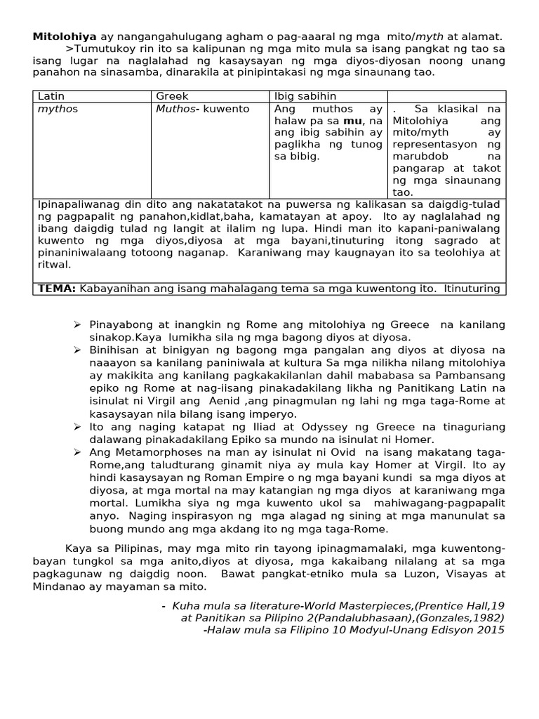 mitolohiya | PDF