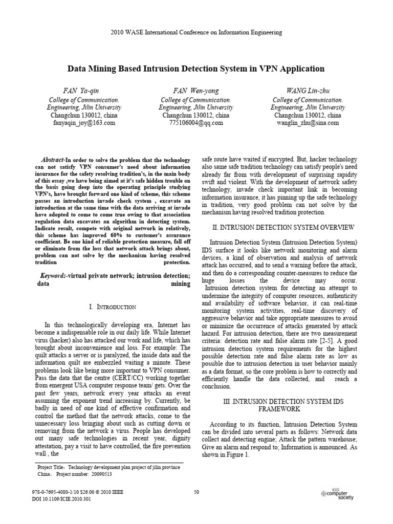 Data Mining for VPN Intrusion Detection | PDF | Information Science ...