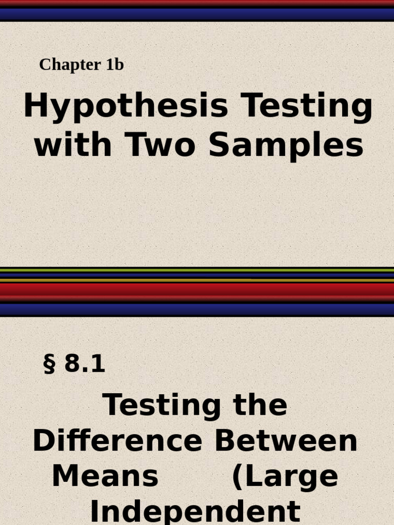 Hypothesis Testing With Two Samples | PDF | Student's T Test | Standard ...
